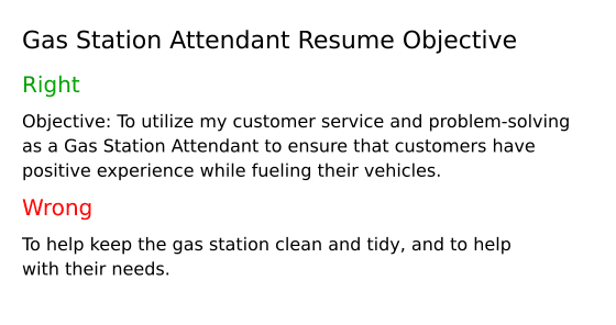 Top 18 Gas Station Attendant Resume Objective Examples