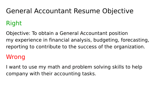 Top 17 General Accountant Resume Objective Examples