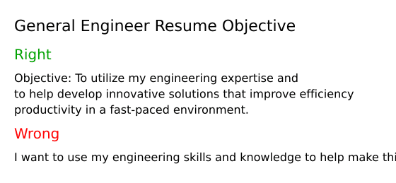 Top 17 General Engineer Resume Objective Examples
