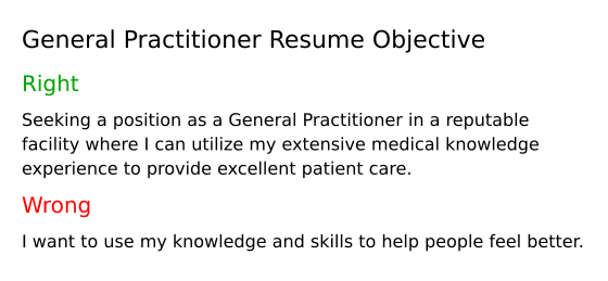 Top 18 General Practitioner Resume Objective Examples
