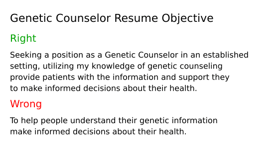 Top 16 Genetic Counselor Resume Objective Examples