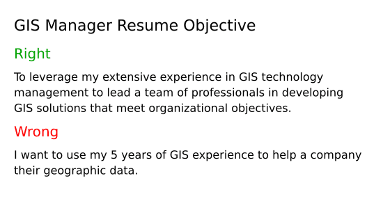 Top 16 GIS Manager Resume Objective Examples | ResumeCat