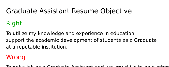 Top 18 Graduate Assistant Resume Objective Examples