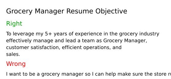 Top 17 Grocery Manager Resume Objective Examples | ResumeCat