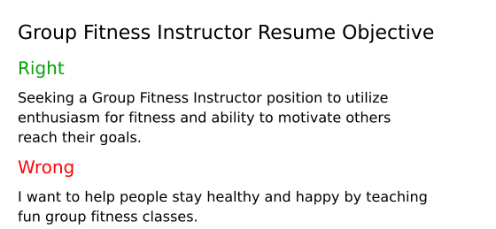 Top 17 Group Fitness Instructor Resume Objective Examples