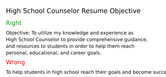 Top 18 High School Counselor Resume Objective Examples