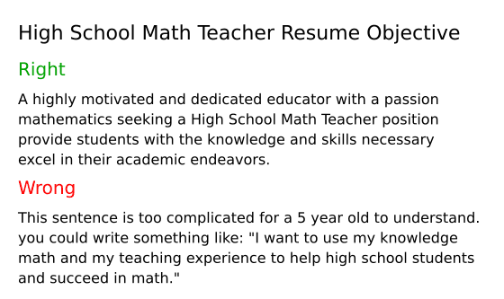 Top 18 High School Math Teacher Resume Objective Examples