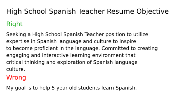 Top 18 High School Spanish Teacher Resume Objective Examples Top 18 High School Spanish Teacher Resume Objective Examples