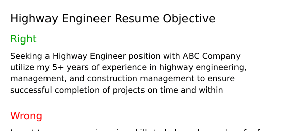 Top 18 Highway Engineer Resume Objective Examples