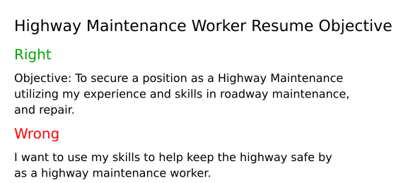 Top 18 Highway Maintenance Worker Resume Objective Examples