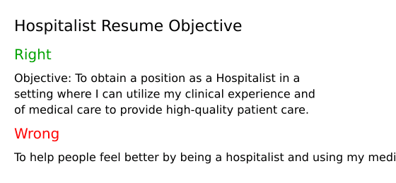 Top 18 Hospitalist Resume Objective Examples | ResumeCat