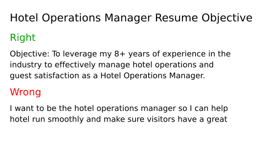 Top 17 Hotel Operations Manager Resume Objective Examples