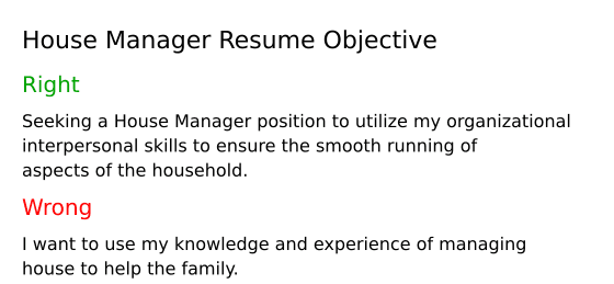 Top 17 House Manager Resume Objective Examples | ResumeCat