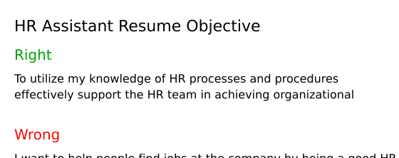 Top 16 HR Assistant Resume Objective Examples | ResumeCat