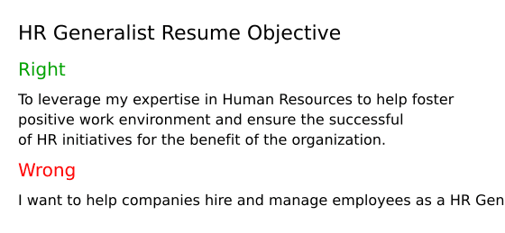 Top 17 HR Generalist Resume Objective Examples | ResumeCat