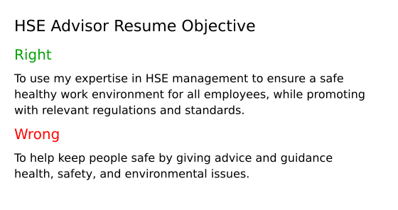 Top 18 HSE Advisor Resume Objective Examples | ResumeCat