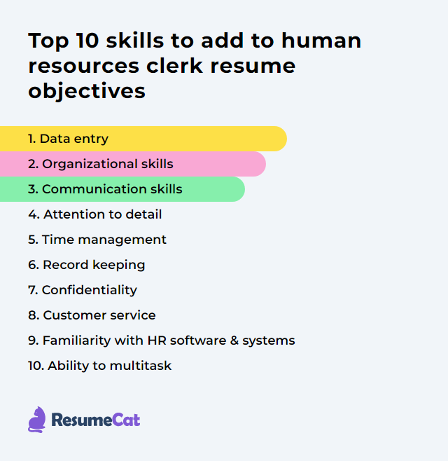 Top 18 Human Resources Clerk Resume Objective Examples