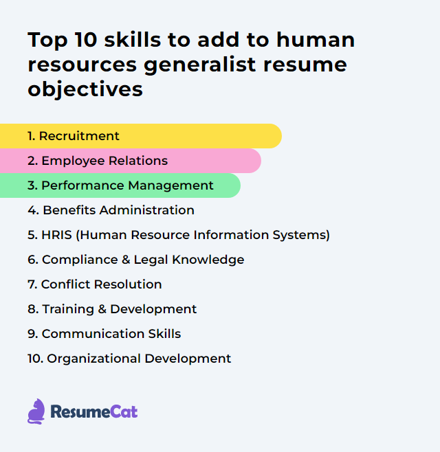 Top 17 Human Resources Generalist Resume Objective Examples