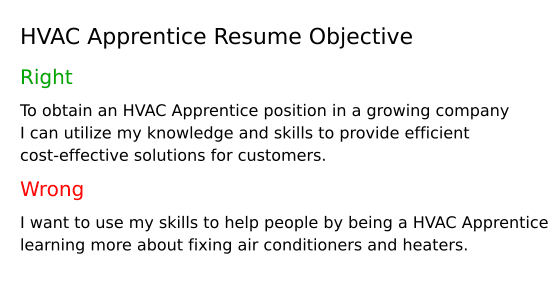 Top 17 HVAC Apprentice Resume Objective Examples | ResumeCat