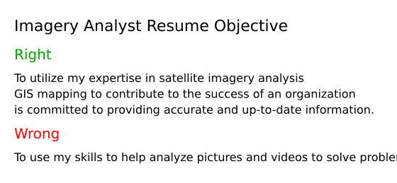 Top 18 Imagery Analyst Resume Objective Examples | ResumeCat
