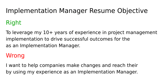 Top 17 Implementation Manager Resume Objective Examples