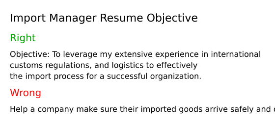Top 18 Import Manager Resume Objective Examples | ResumeCat