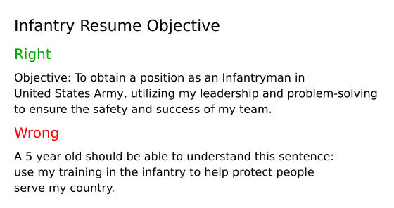 Top 17 Infantry Resume Objective Examples | ResumeCat