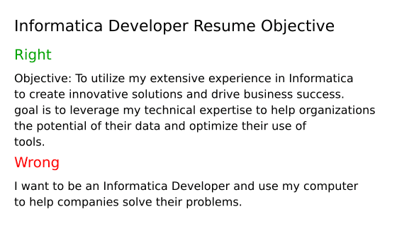 Top 17 Informatica Developer Resume Objective Examples