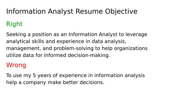 Top 18 Information Analyst Resume Objective Examples