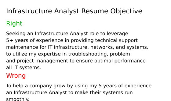 Top 17 Infrastructure Analyst Resume Objective Examples