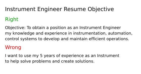 Top 18 Instrument Engineer Resume Objective Examples
