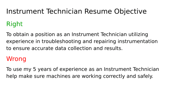 Top 17 Instrument Technician Resume Objective Examples