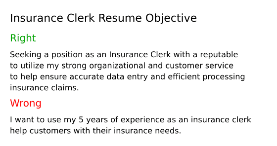 Top 16 Insurance Clerk Resume Objective Examples | ResumeCat