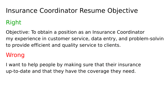 Top 18 Insurance Coordinator Resume Objective Examples