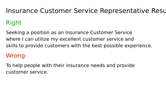 Top 16 Insurance Customer Service Representative Resume Objective Examples