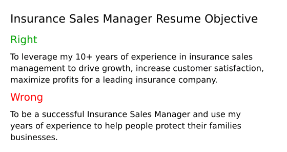 Top 17 Insurance Sales Manager Resume Objective Examples