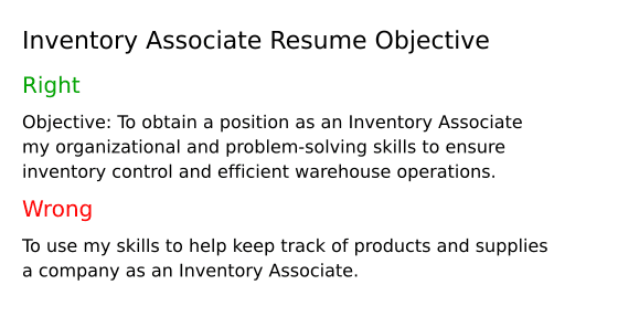 Top 18 Inventory Associate Resume Objective Examples