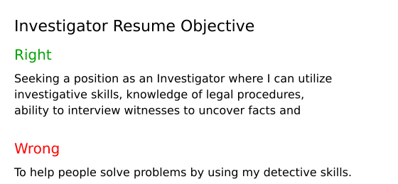 Top 18 Investigator Resume Objective Examples | ResumeCat