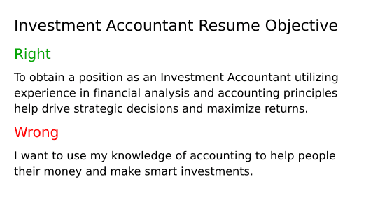 Top 18 Investment Accountant Resume Objective Examples