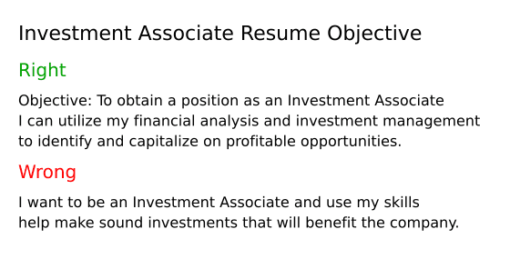Top 18 Investment Associate Resume Objective Examples