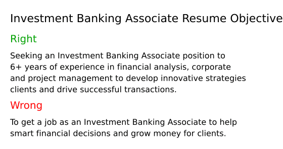 Top 18 Investment Banking Associate Resume Objective Examples
