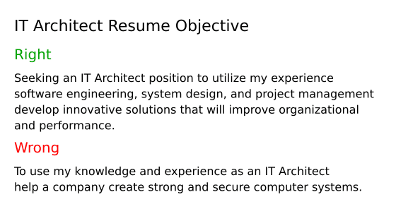 Top 16 IT Architect Resume Objective Examples | ResumeCat