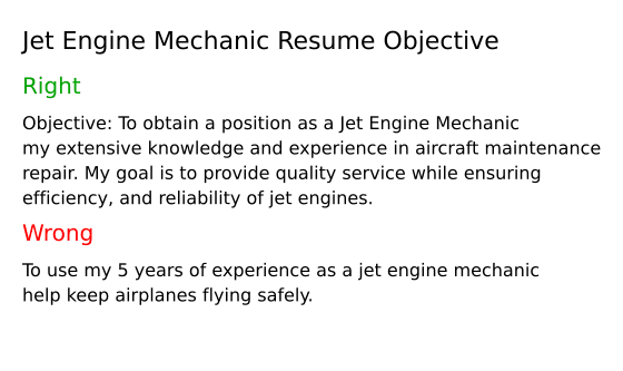 Top 17 Jet Engine Mechanic Resume Objective Examples