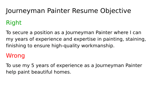 Top 18 Journeyman Painter Resume Objective Examples