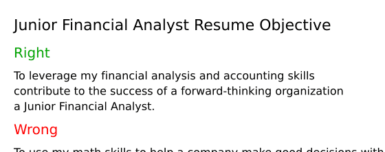 Top 16 Junior Financial Analyst Resume Objective Examples