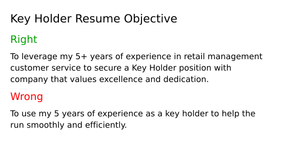 Top 18 Key Holder Resume Objective Examples | ResumeCat