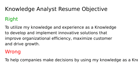 Top 17 Knowledge Analyst Resume Objective Examples
