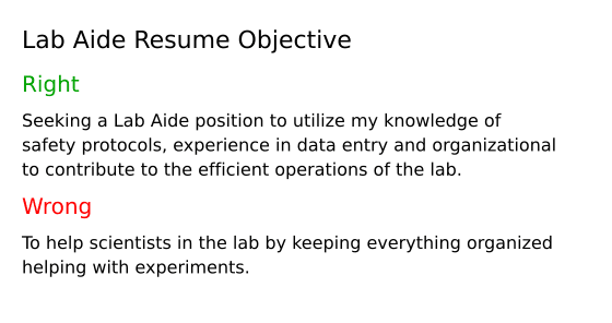 Top 17 Lab Aide Resume Objective Examples | ResumeCat