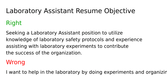 Top 17 Laboratory Assistant Resume Objective Examples