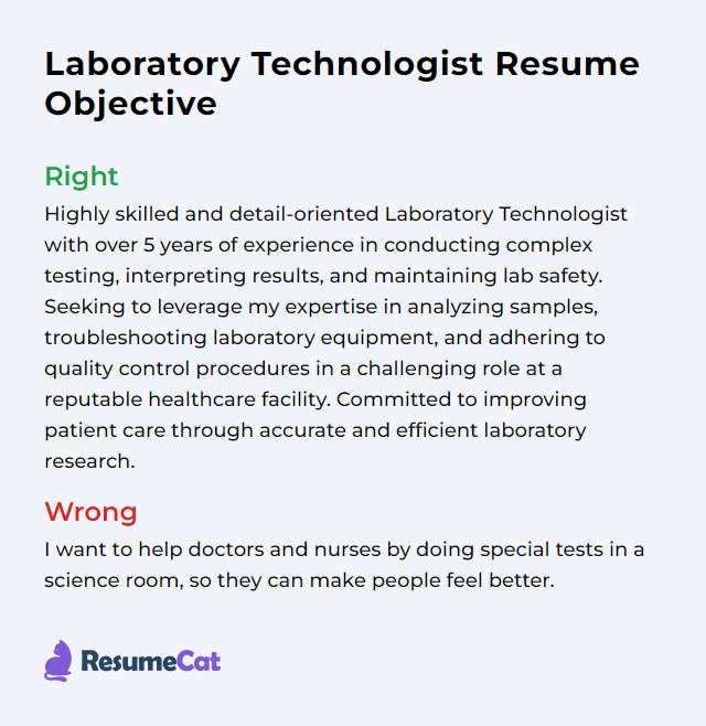 Top 18 Laboratory Technologist Resume Objective Examples Top 18 Laboratory Technologist Resume Objective Examples